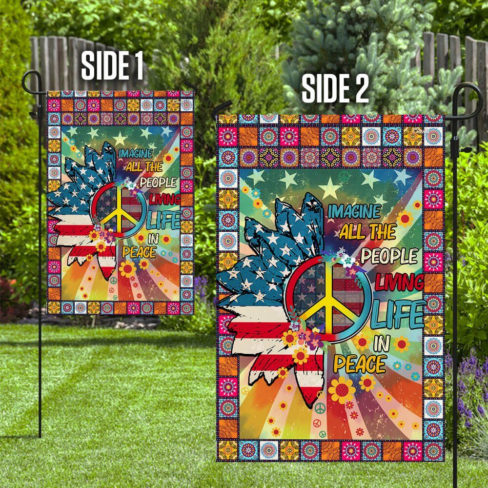 Living Life In Peace Hippie Flag – Flagwix