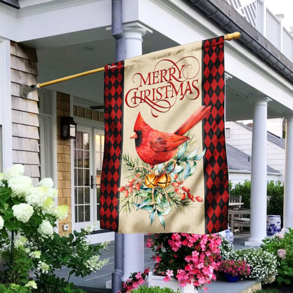Merry Christmas Cardinal Flag - Flagwix