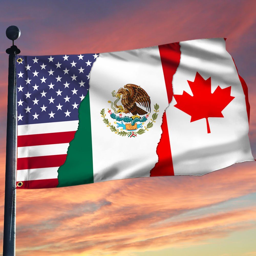 Mexican Canadian American Flag Friendship Grommet Flag QTR262GF – Flagwix