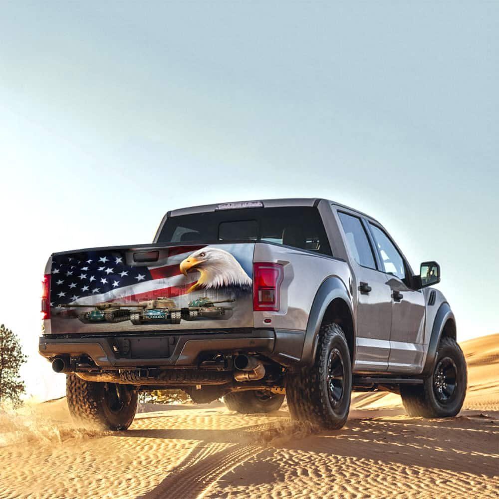 Military Tanks American Eagles Truck Tailgate Decal Sticker Wrap ...