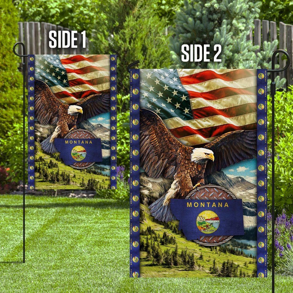 Montana State Eagle American Flag - Flagwix