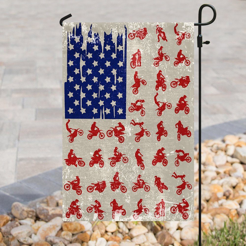 Motocross American US Flag - Flagwix