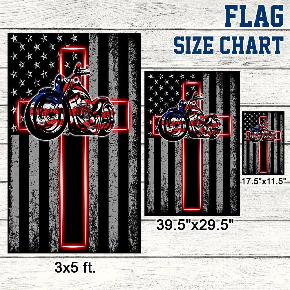 Motorbike Flag Jesus Motorcycle American Flag QTR110F - Flagwix