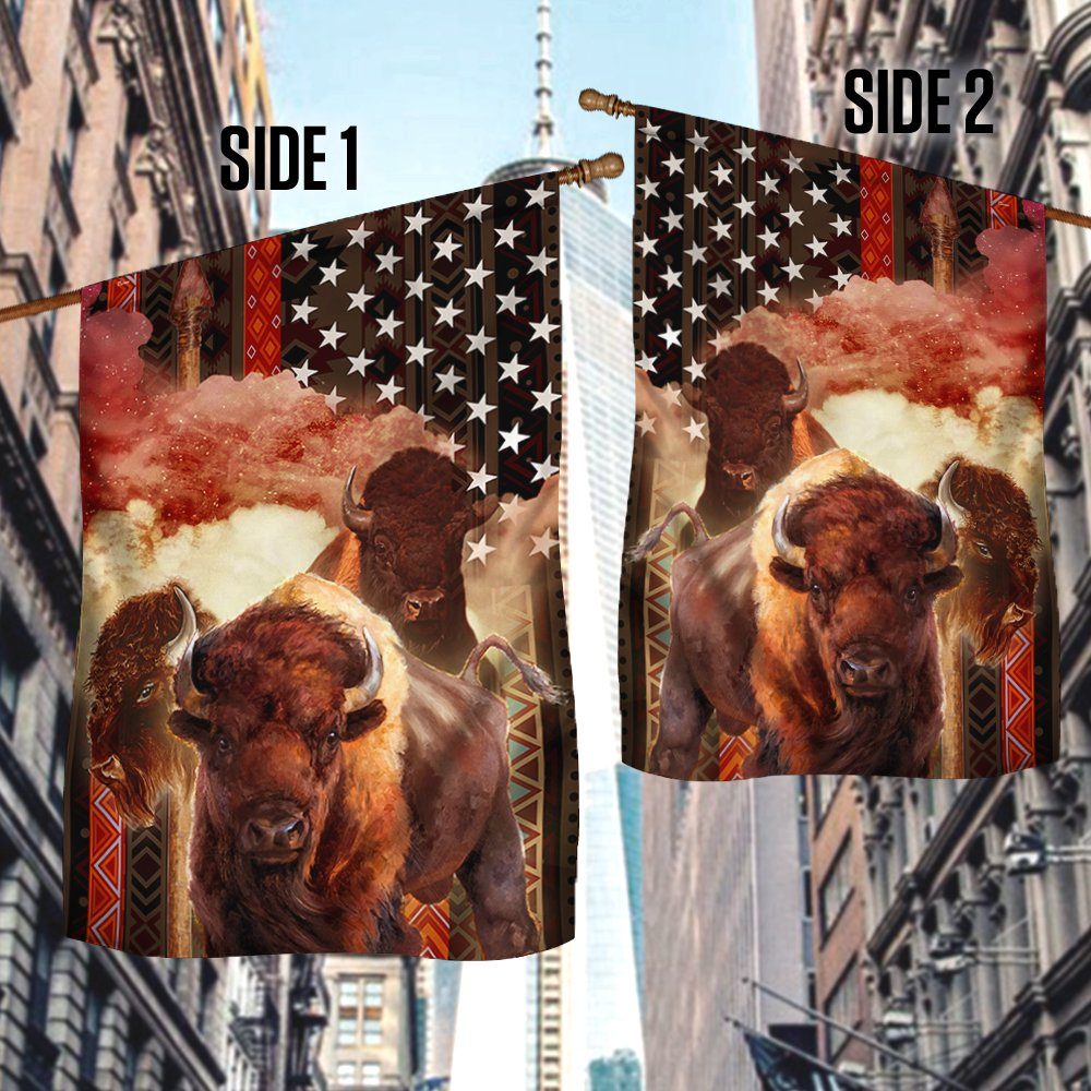 Native American Flag Bison Cows ANT208Fv1 – Flagwix