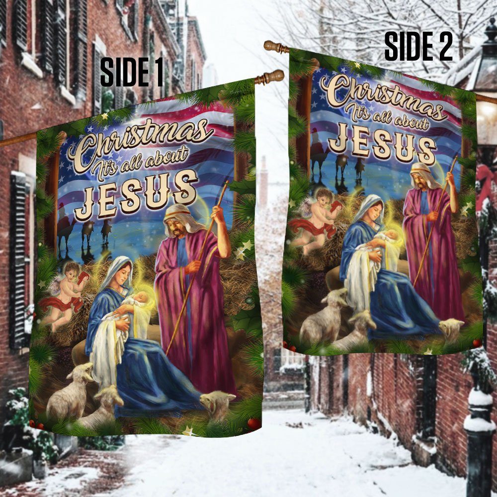 Nativity Christmas Flag Birth of Jesus Christmas It's All About Jesus ...