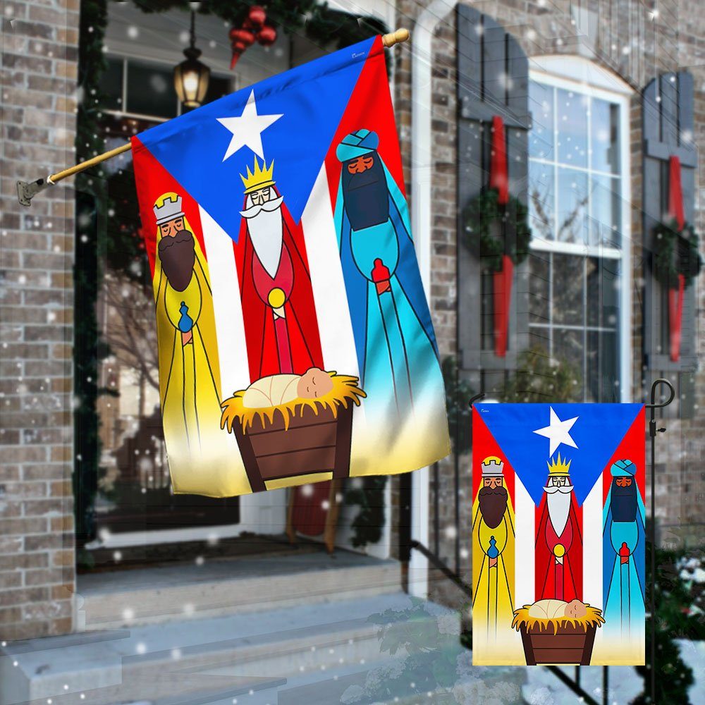 Nativity Jesus and Three Kings Puerto Rico Flag BNN704F - Flagwix