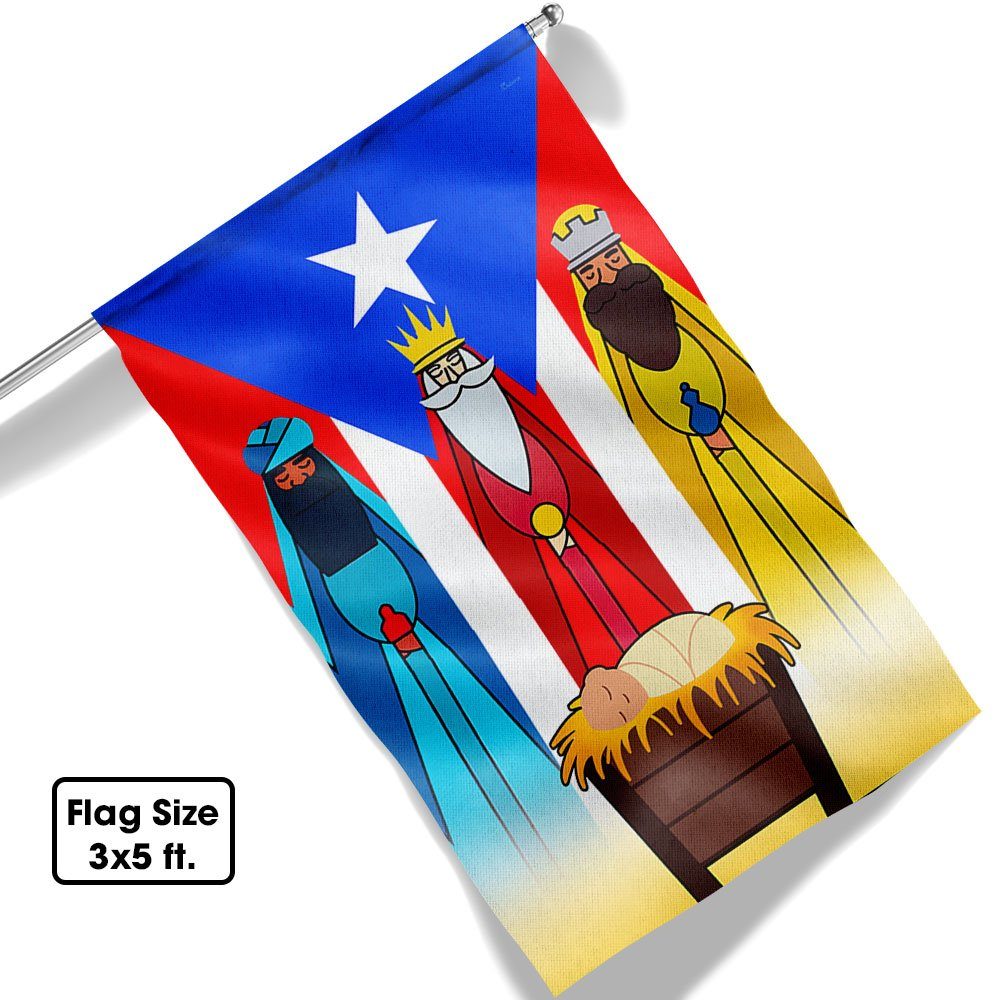 Nativity Jesus and Three Kings Puerto Rico Flag BNN704F - Flagwix