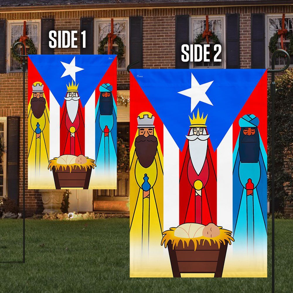 Nativity Jesus and Three Kings Puerto Rico Flag BNN704F - Flagwix