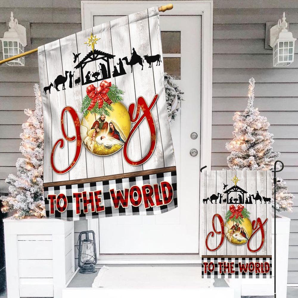 Nativity of Jesus Christmas Joy To The World Flag MLN706F - Flagwix