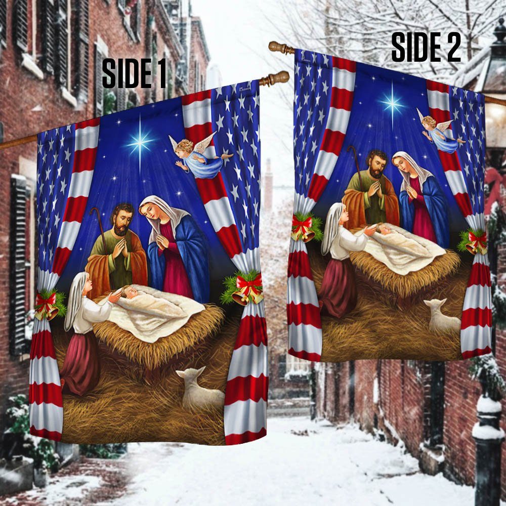 Nativity Of Jesus Flag Jesus Is Born Oh Holy Night TQN757F - Flagwix