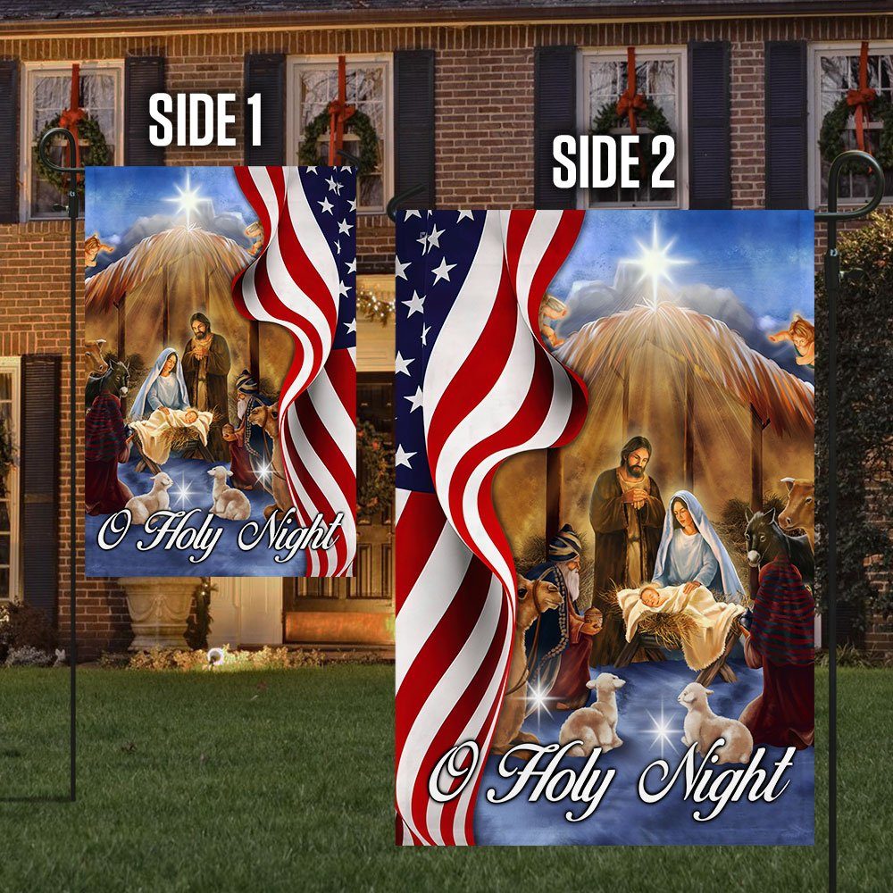 Nativity Scene American Flag O Holy Night DDH2986F - Flagwix