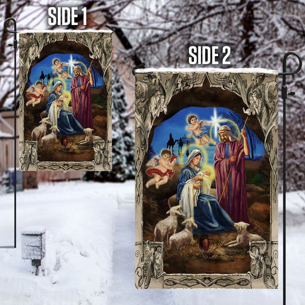 Nativity Scene Christmas Flag QNN646F - Flagwix