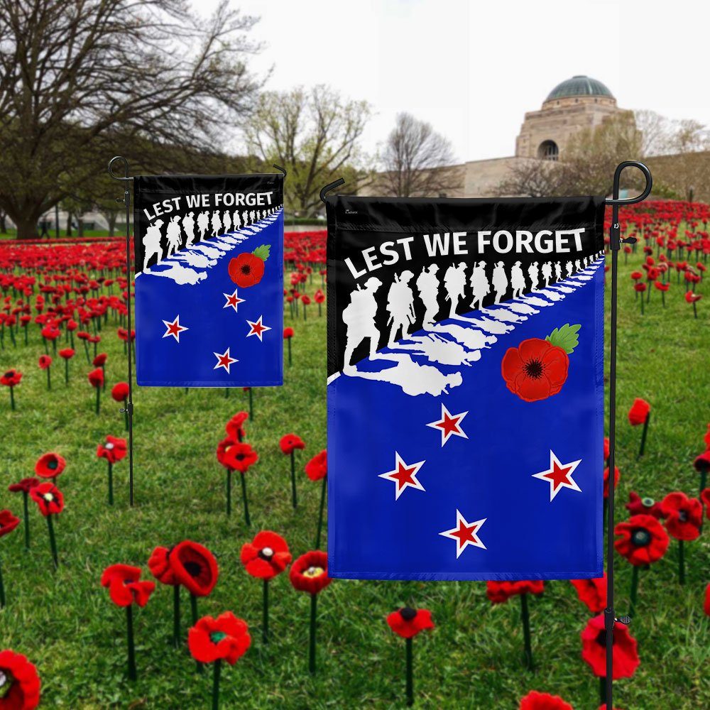 New Zealand Anzac Day Lest We Forget Flag MLN1154F - Flagwix