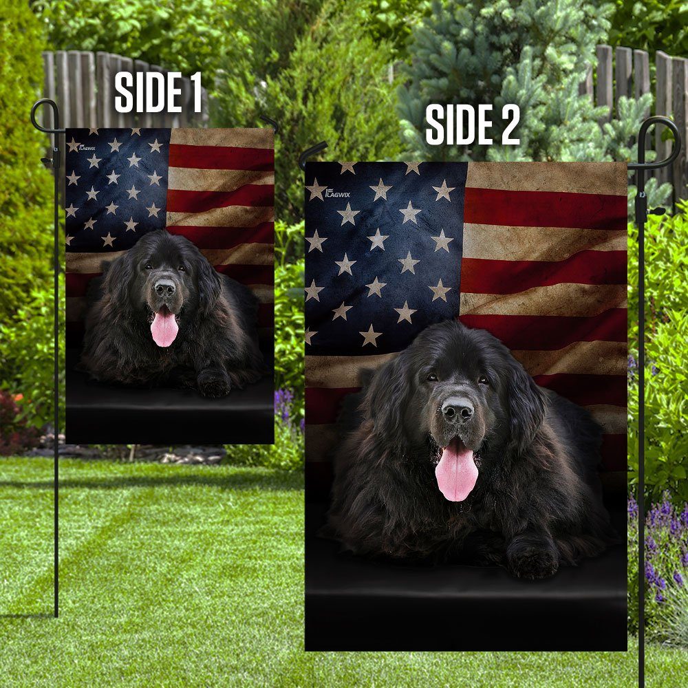 Newfoundland Dog American Flag – Flagwix