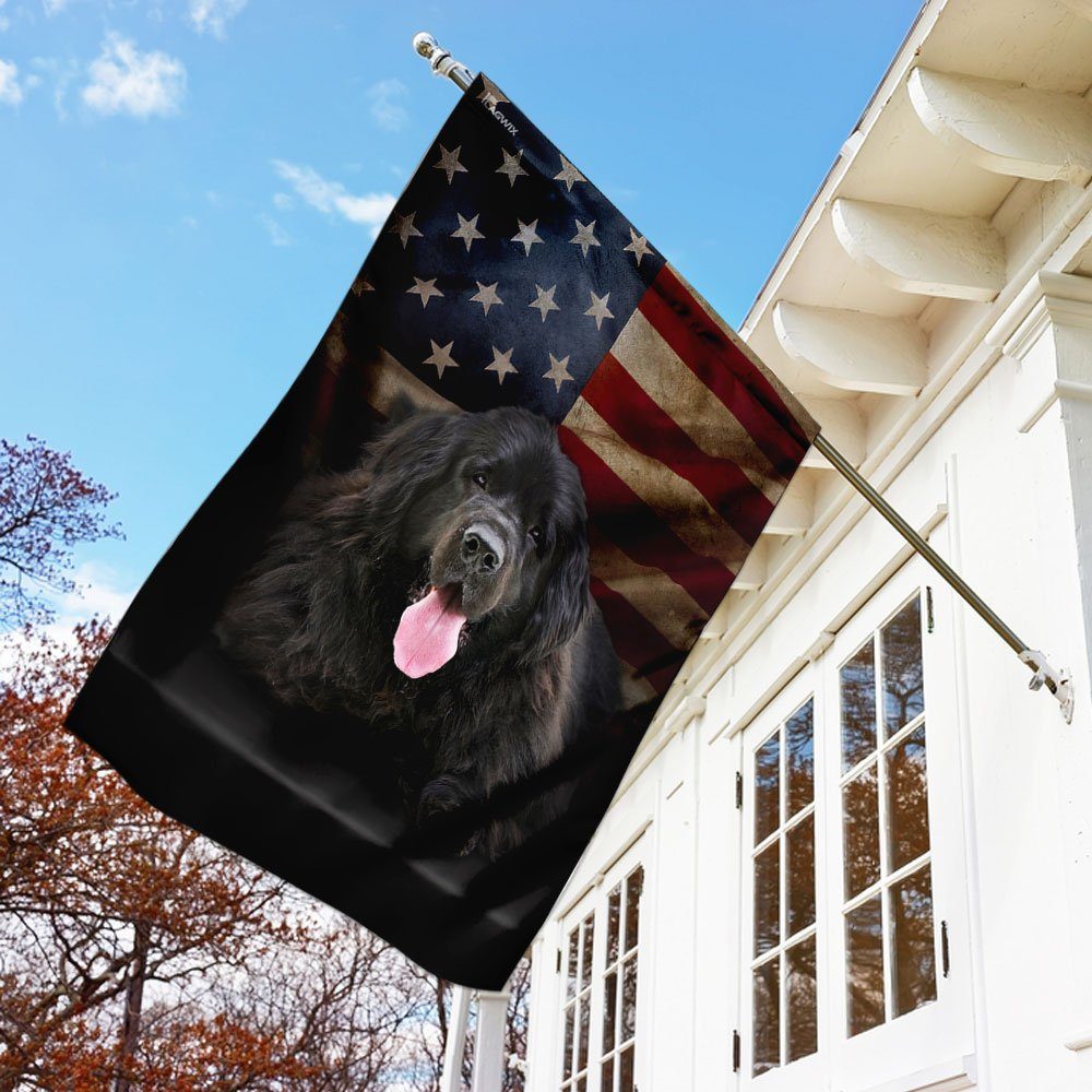 Newfoundland Dog American Flag – Flagwix