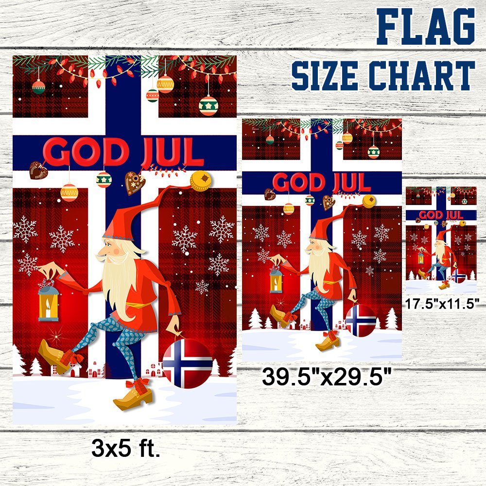 Norway Tomte Gnome God Jul Norwegian Flag MLN806F – Flagwix