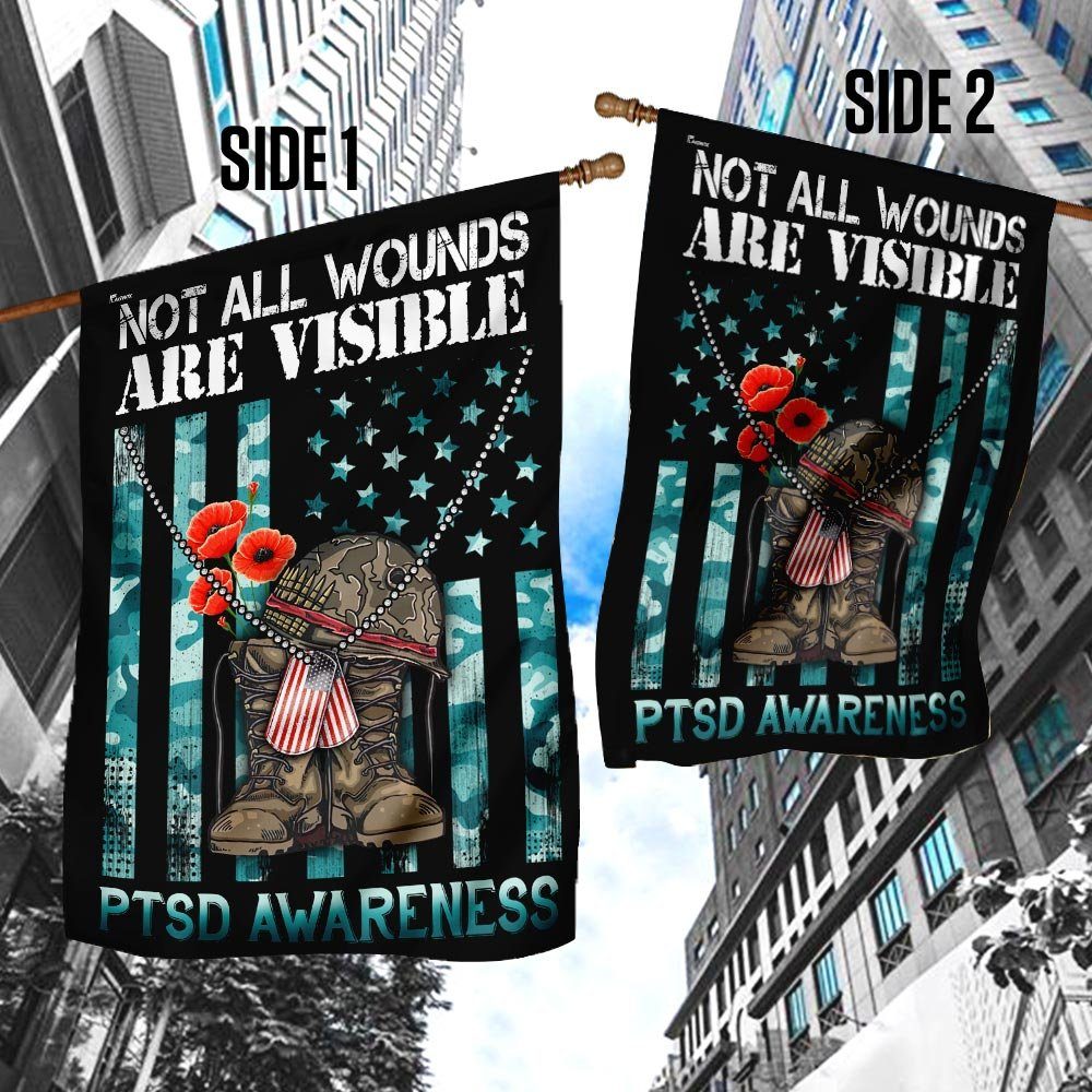 Not All Wounds Are Visible PTSD Awareness Flag – Flagwix