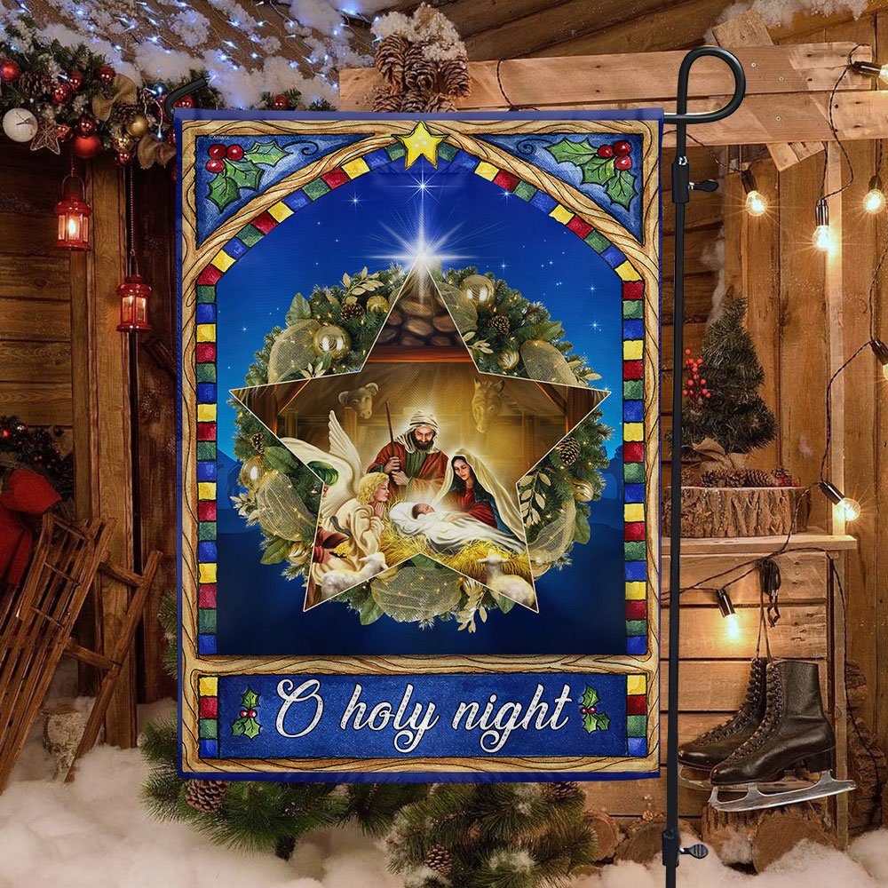 O Holy Night Christmas Nativity Jesus Flag BNN578Fv1 - Flagwix
