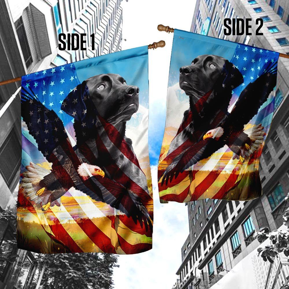 Patriotic Black Labrador Flag - Flagwix