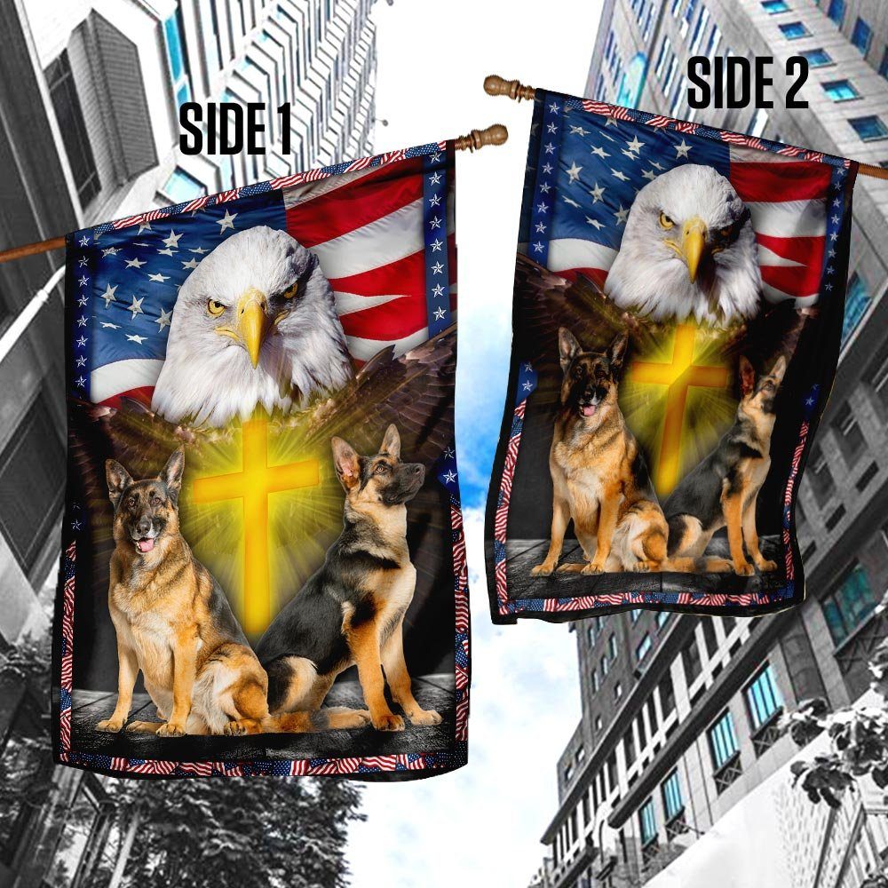 Patriotic Eagle German Shepherd Flag - Flagwix