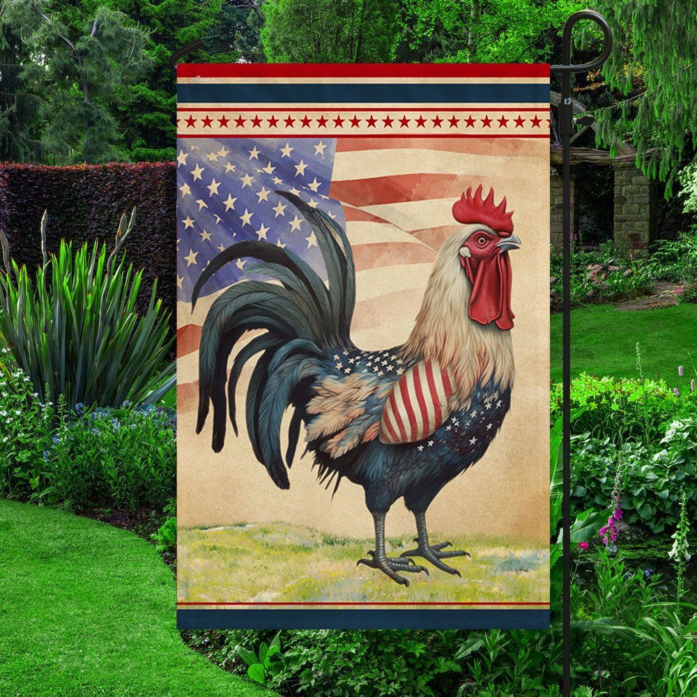 Patriotic Rooster 4th of July Flag TQN1294F - Flagwix