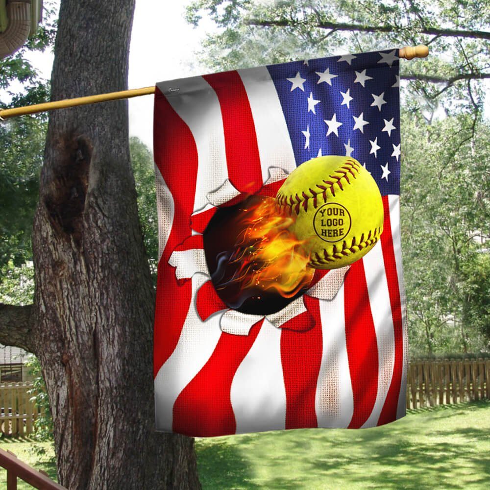Personalized American Softball Flag Motivation NNT1560Fv1CT - Flagwix