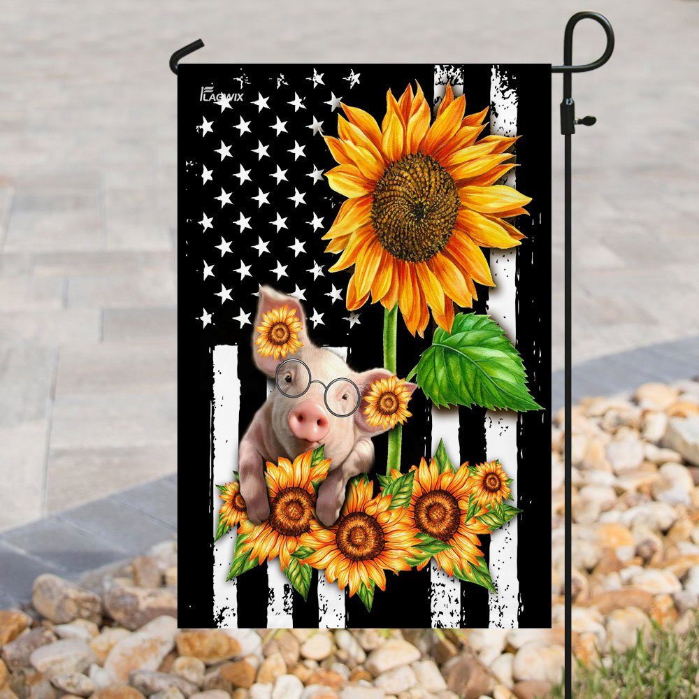 Pig Sunflower American Flag – Flagwix