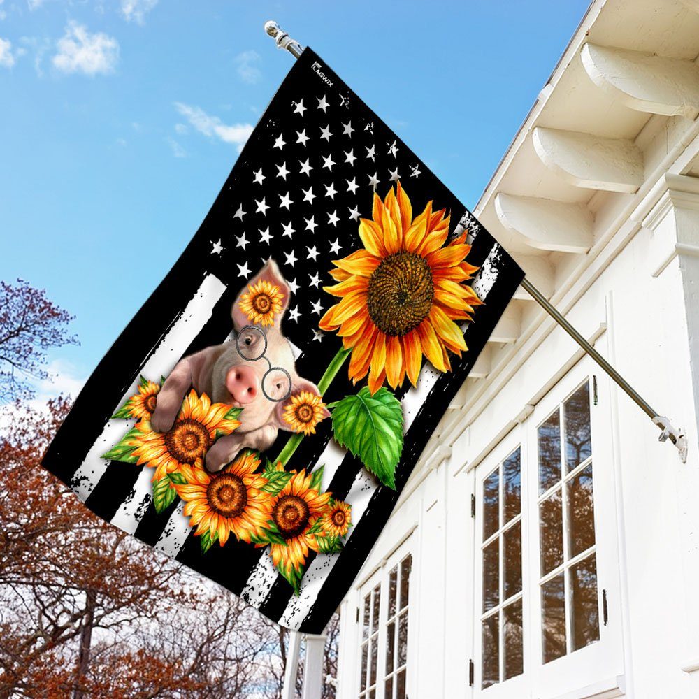 Pig Sunflower American Flag – Flagwix
