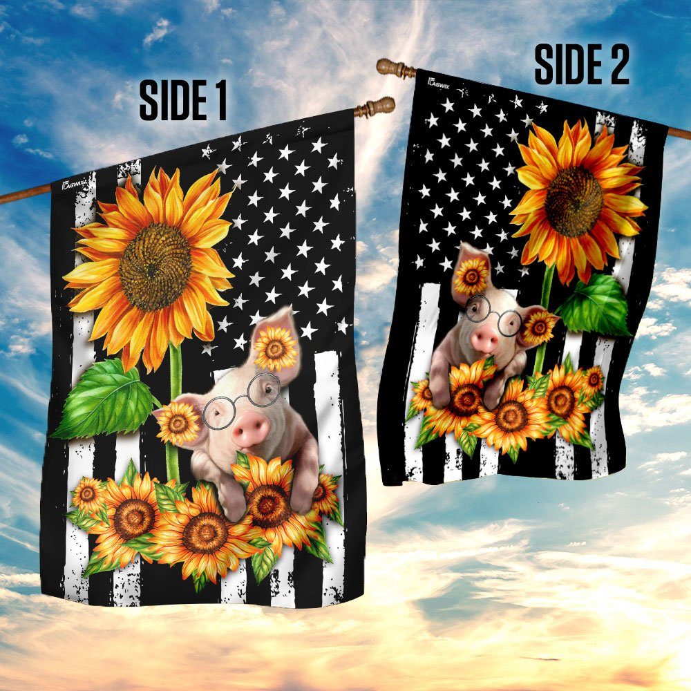 Pig Sunflower American Flag – Flagwix