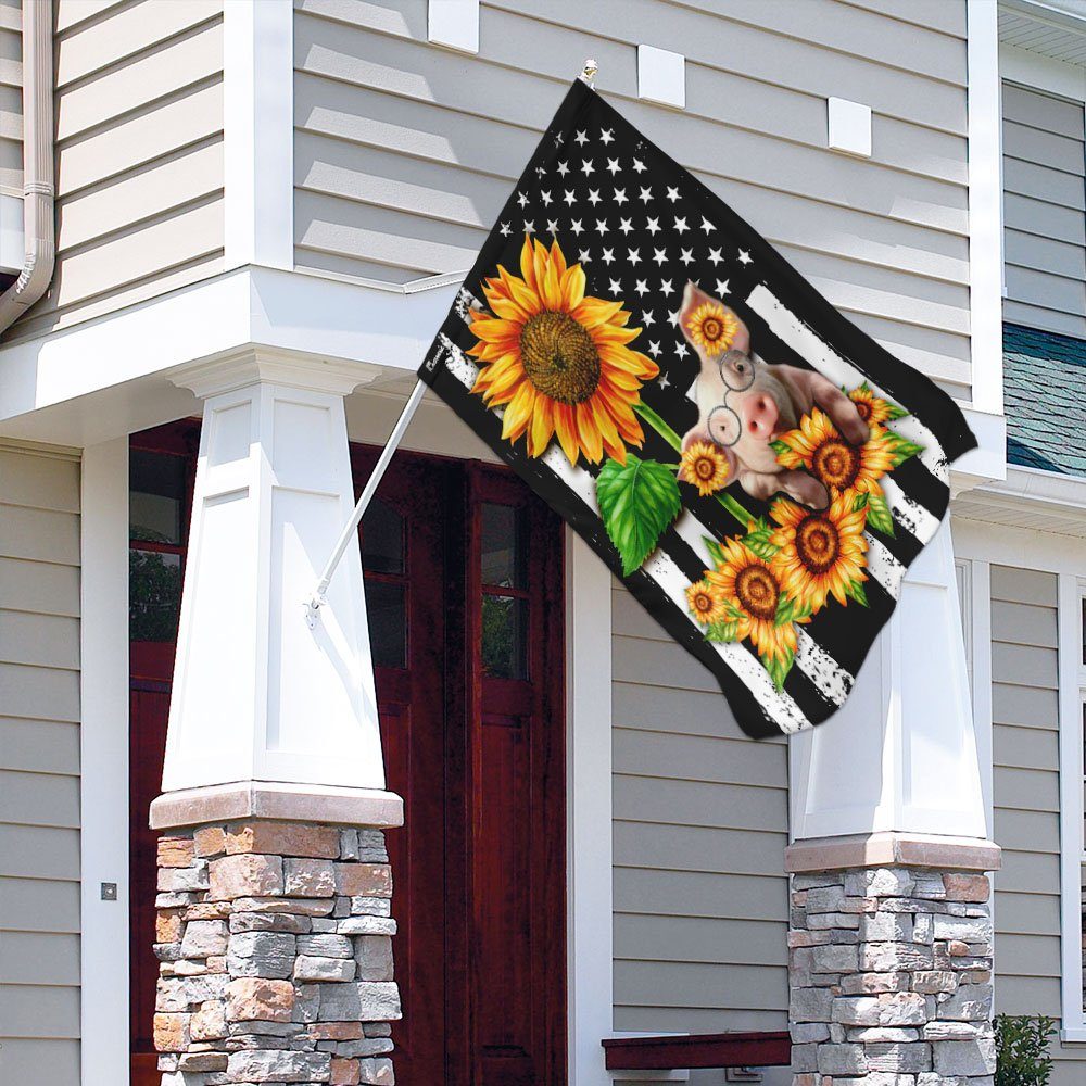 Pig Sunflower American Flag – Flagwix