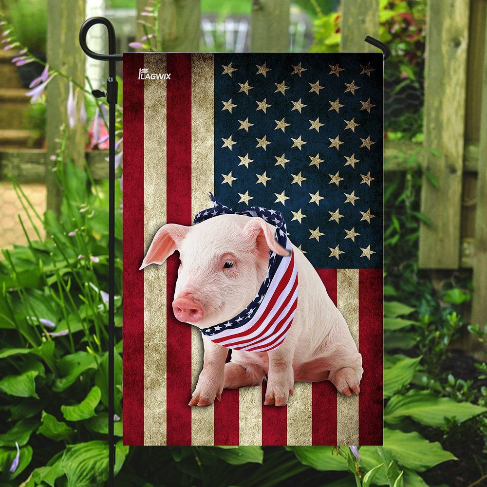 Pig Wearing Bandana American Flag – Flagwix