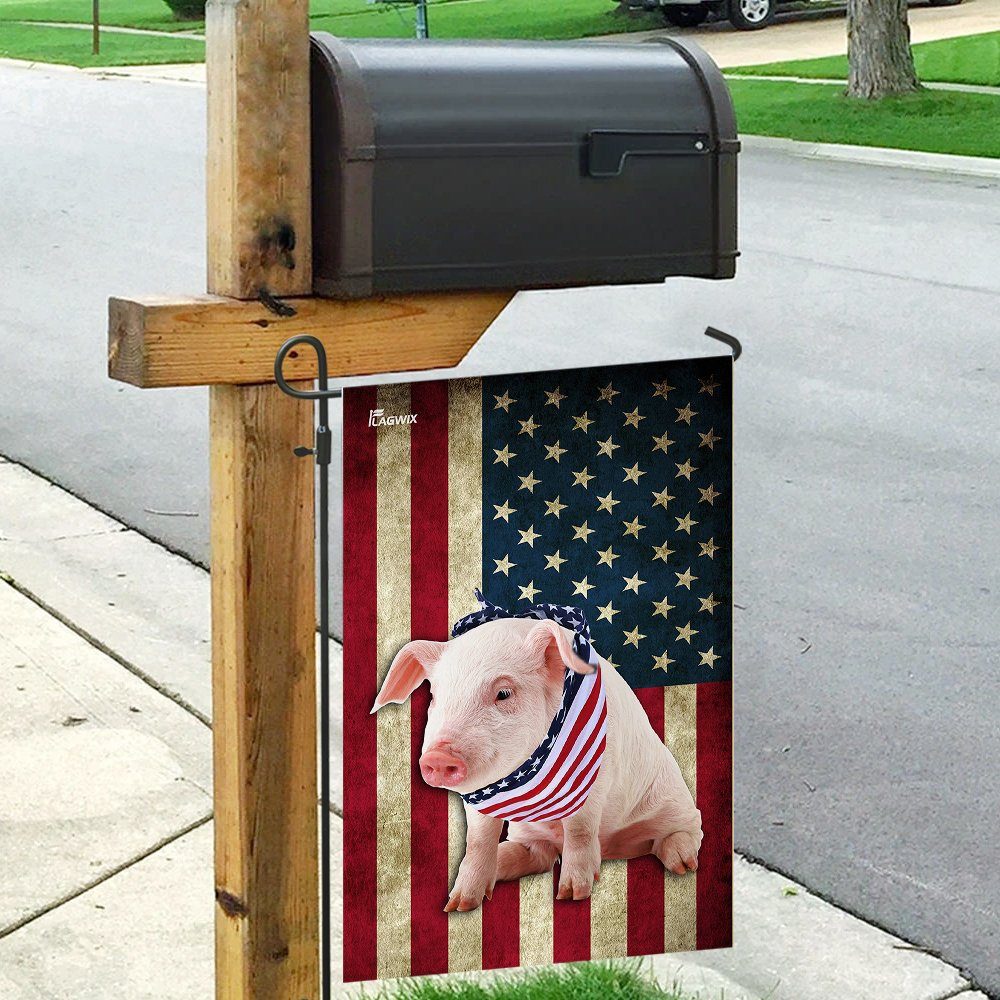 Pig Wearing Bandana American Flag – Flagwix