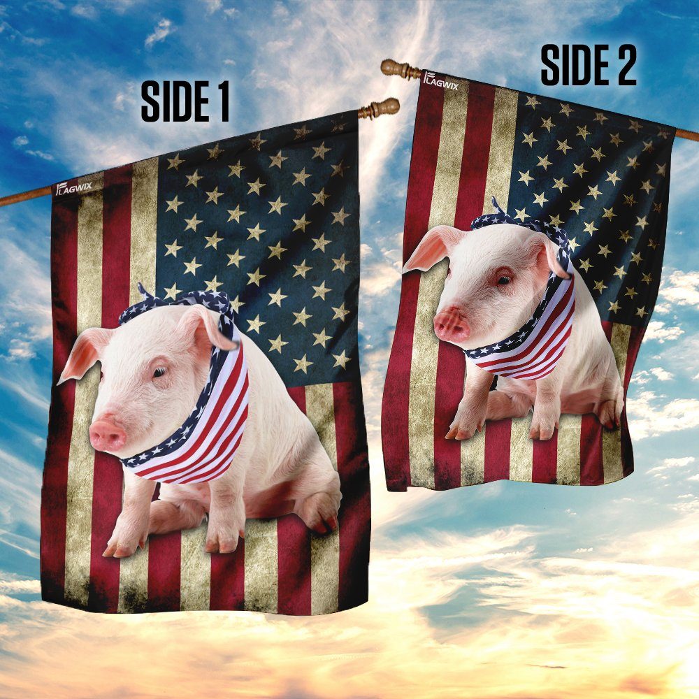 Pig Wearing Bandana American Flag – Flagwix