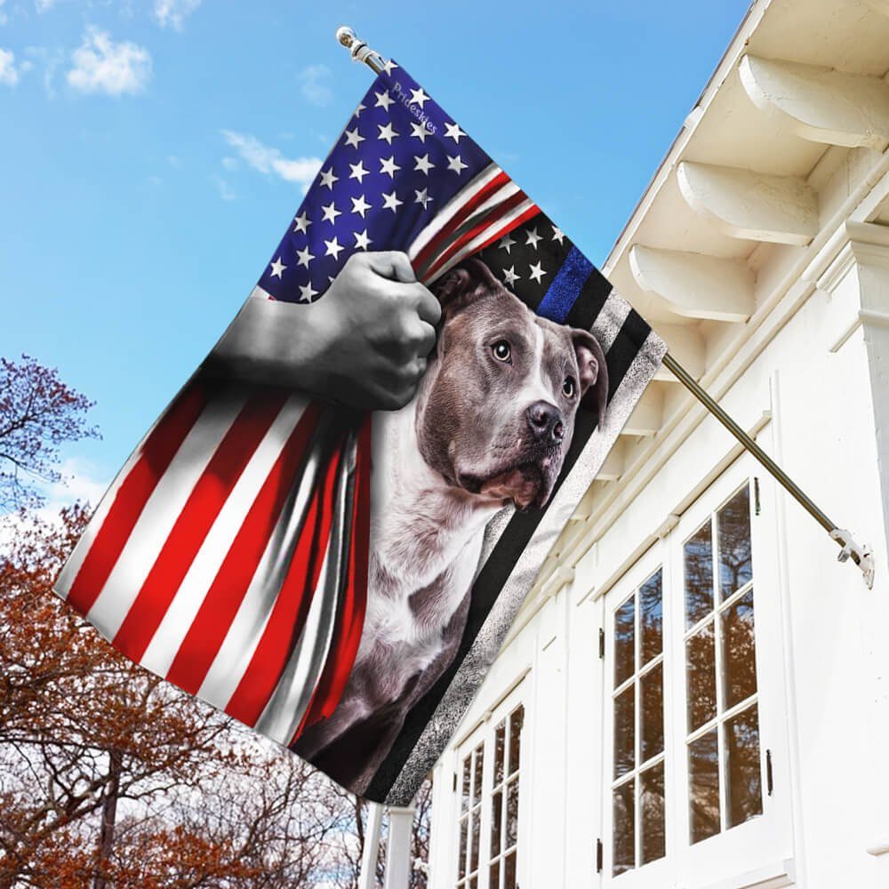 Pit Bull. The Thin Blue Line America US Flag – Flagwix