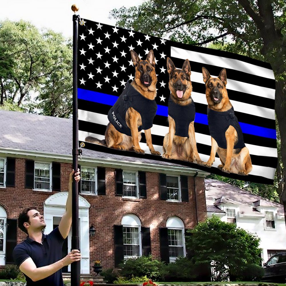Police Dog Flag German Shepherd K9 Police Grommet Flag TRV1675GF - Flagwix