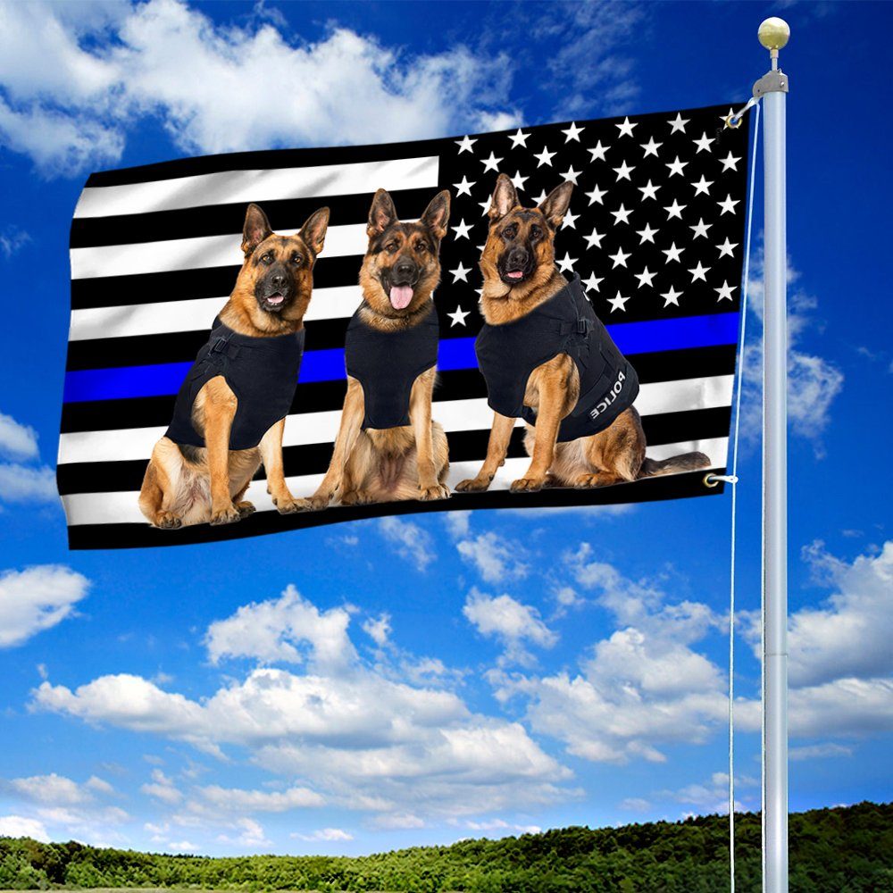 Police Dog Flag German Shepherd K9 Police Grommet Flag TRV1675GF - Flagwix