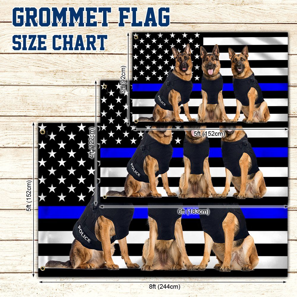 Police Dog Flag German Shepherd K9 Police Grommet Flag TRV1675GF - Flagwix