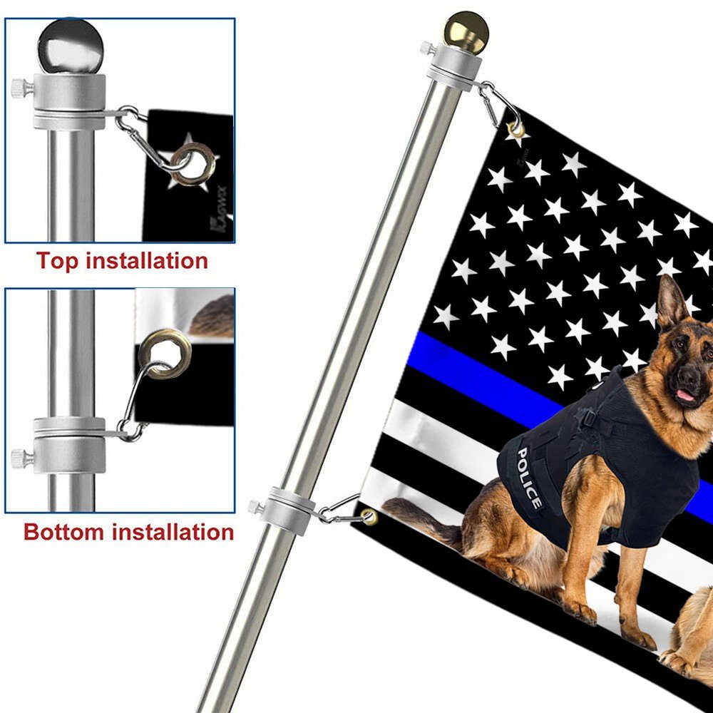 Police Dog Flag German Shepherd K9 Police Grommet Flag TRV1675GF - Flagwix