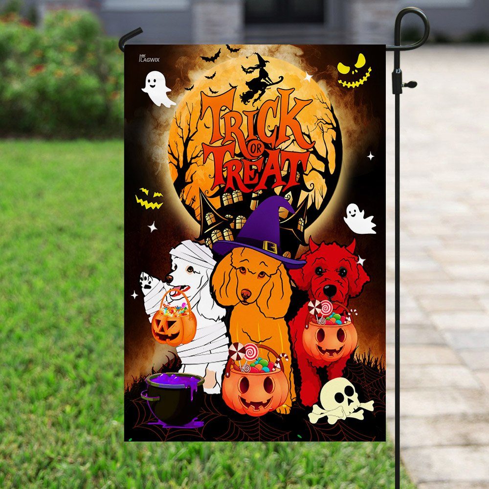 Poodle Halloween Costume Flag Flagwix™ Trick Or Treat Poodle Halloween ...