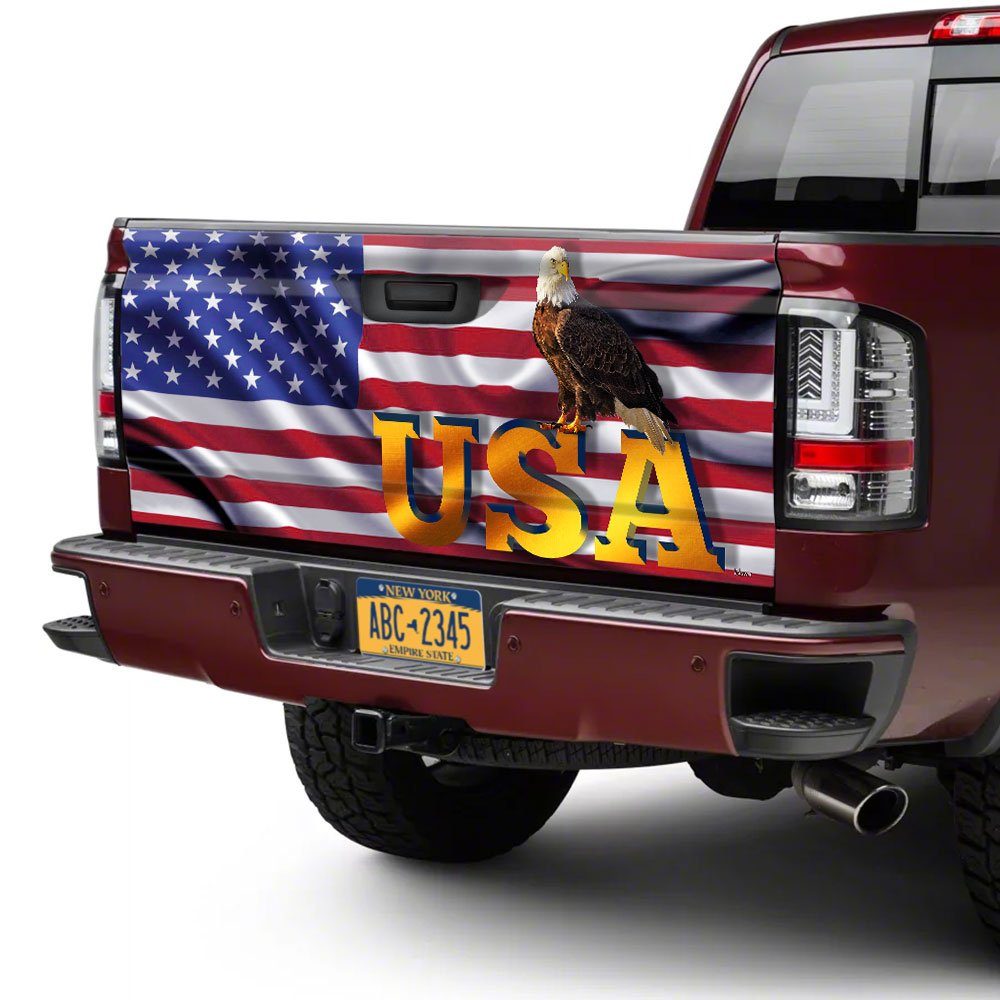 Proud American Truck Tailgate Decal Sticker Wrap - Flagwix