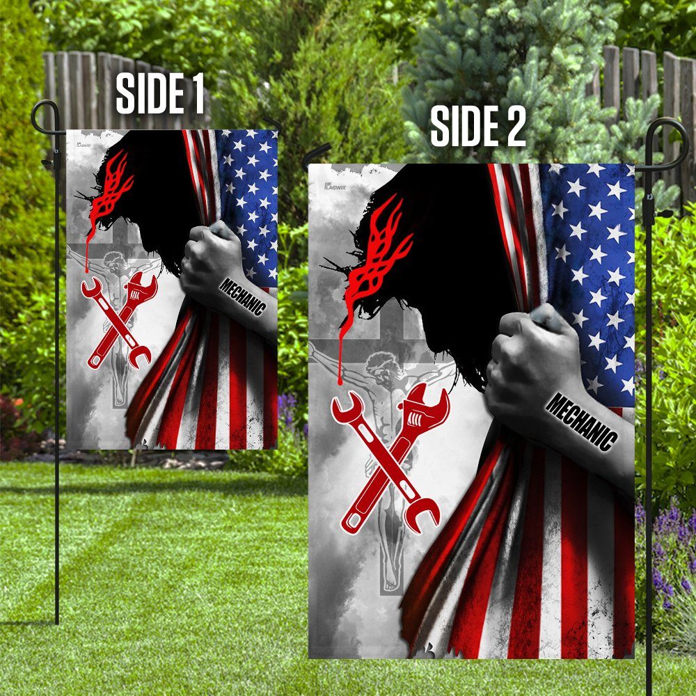 Proud Mechanic Jesus Christ Flag - Flagwix