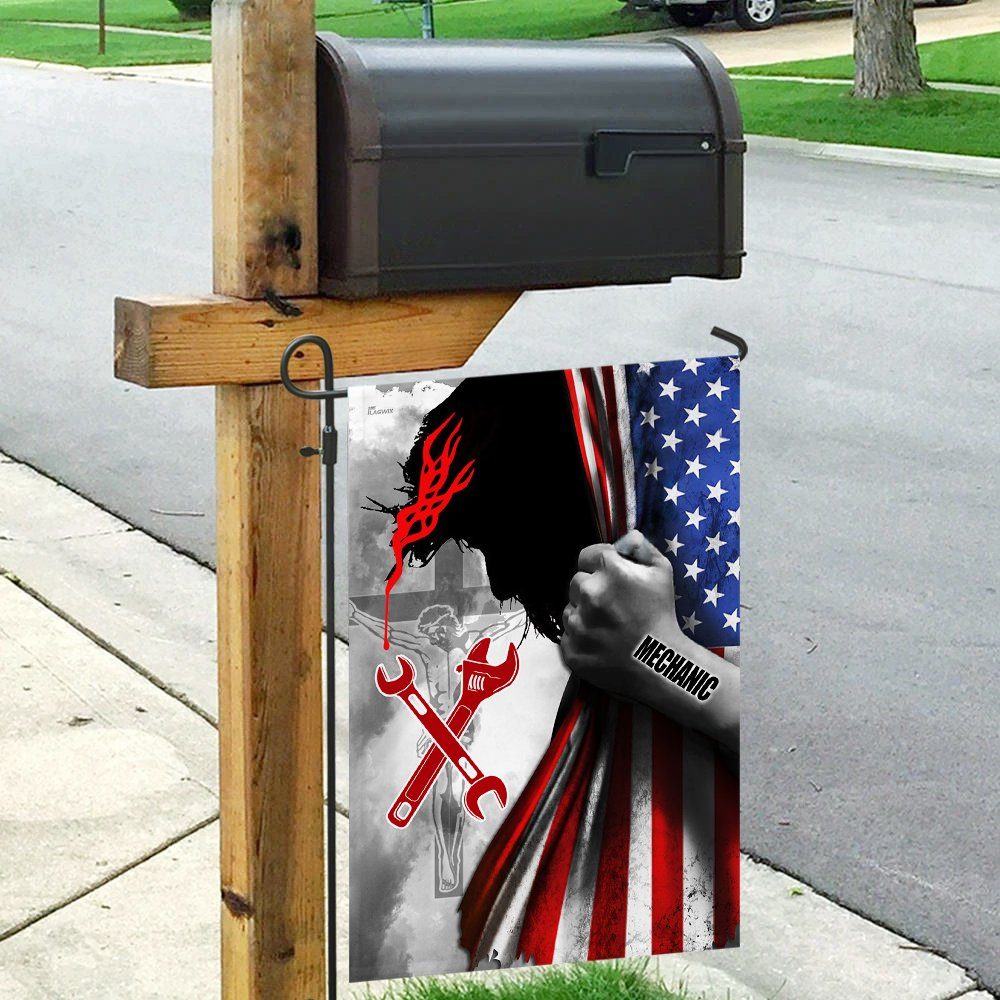 Proud Mechanic Jesus Christ Flag - Flagwix
