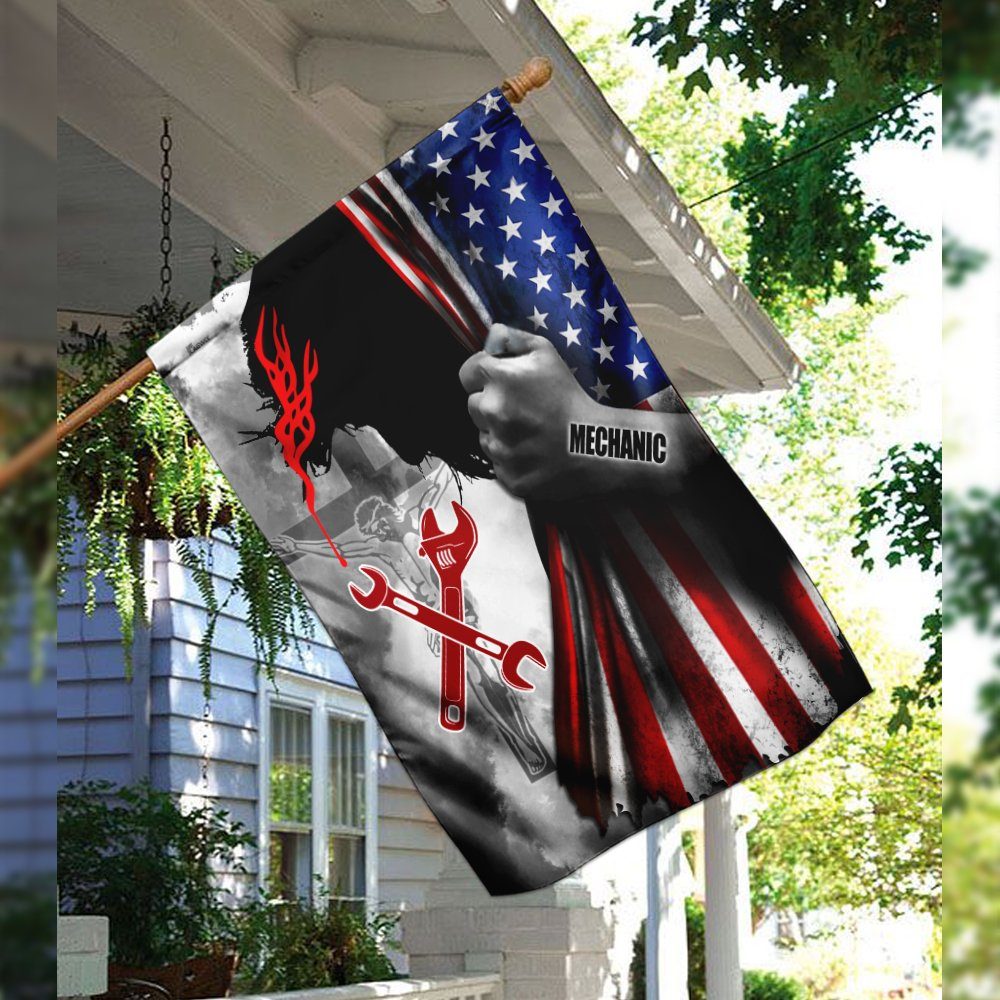 Proud Mechanic Jesus Christ Flag - Flagwix