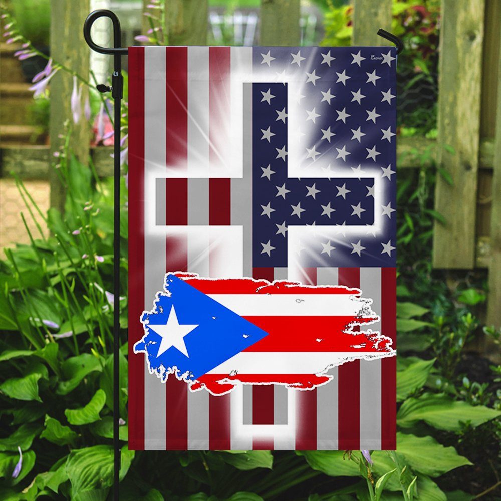 Puerto Rico Flag Puerto Rican Jesus Cross American Flag TRV1900Fv1 ...