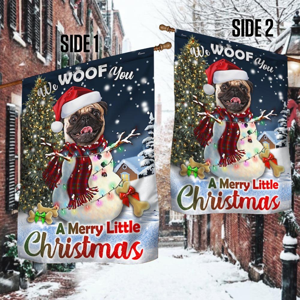 Pug Flag We Woof You A Merry Little Christmas DBD2924Fv2 – Flagwix