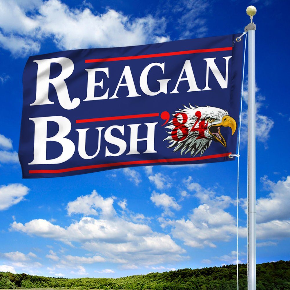 Reagan Bush'84 Grommet Flag Ronald Reagan 1984 Presidential Campaign ...