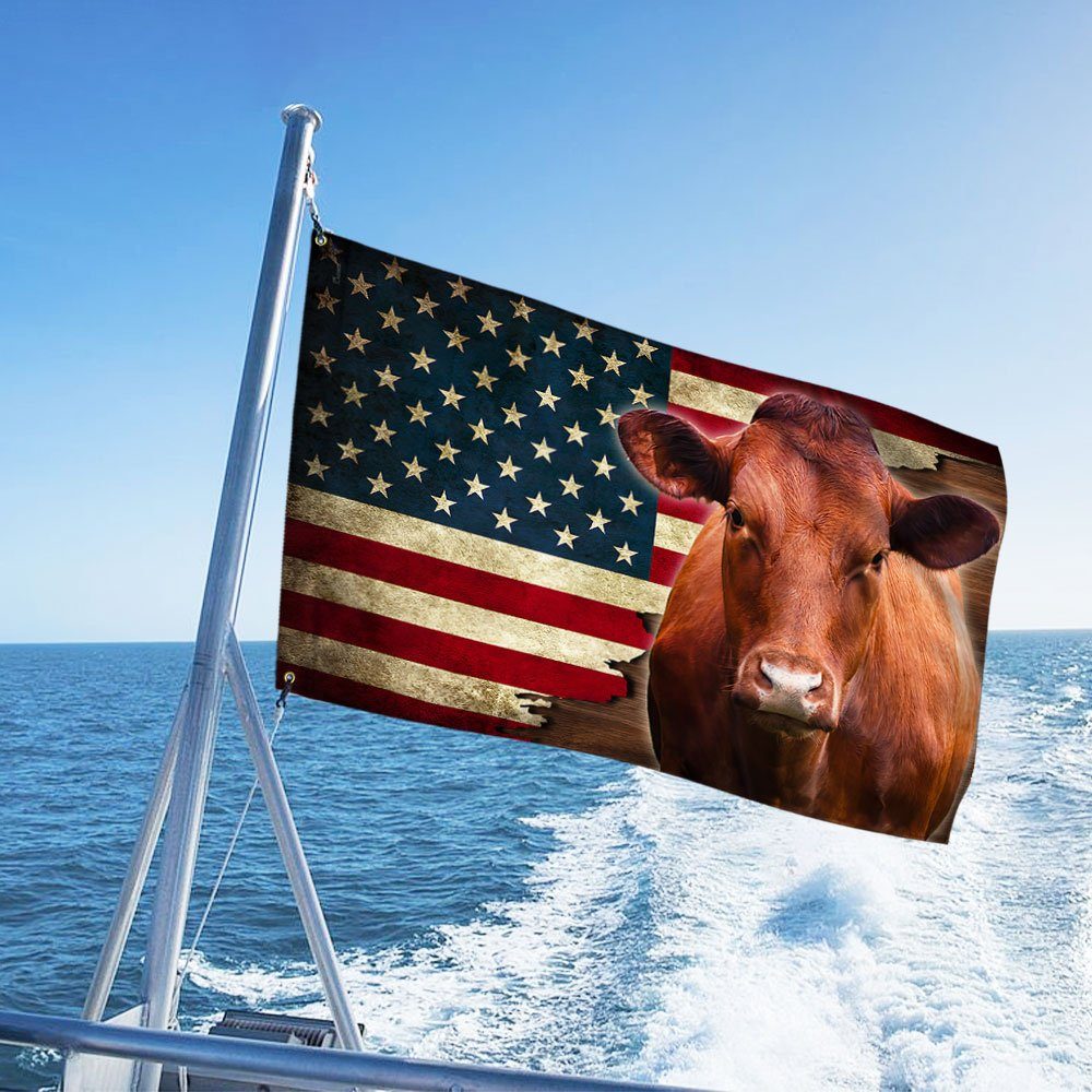 Red Angus Cattle American Grommet Flag MLN437GFv1 - Flagwix