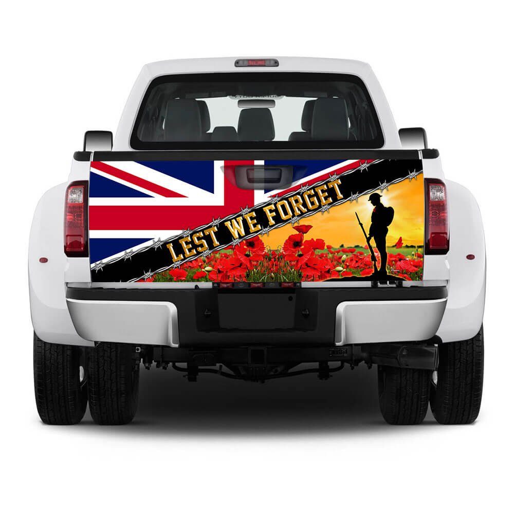 Remembrance Day. Lest We Forget Truck Tailgate Decal Sticker Wrap ...