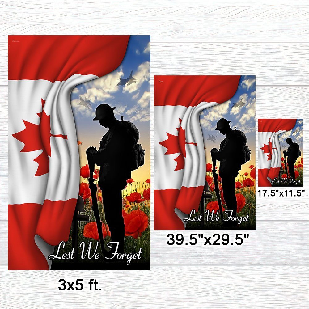 Remembrance Day Canadian Flag Lest We Forget Poppy Day TQN1111F - Flagwix