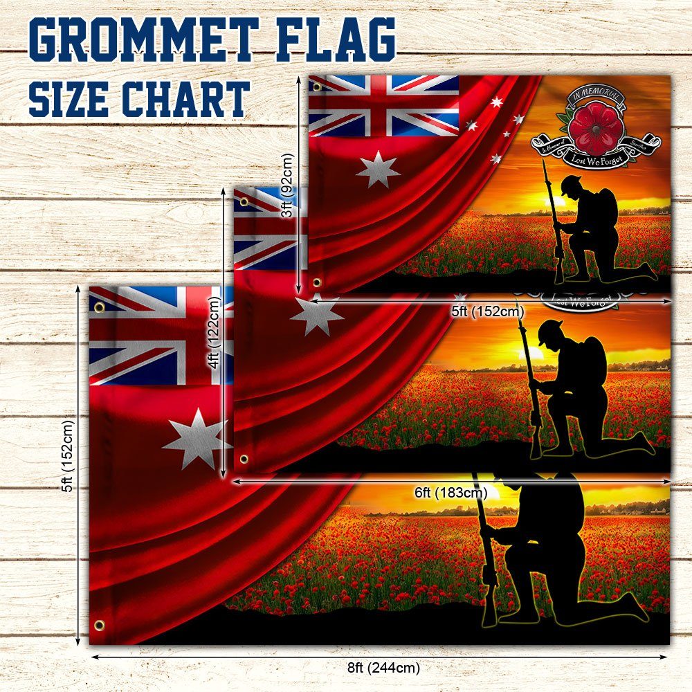 Remembrance Day Flag Australian Veteran Grommet Flag TRL1497GFv1 - Flagwix